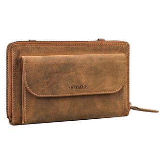 STILORD Monica 4 in 1 Leder Geldb&ouml;rse mit Handyfach Damen Clutch Geldbeutel zum Umh&auml;ngen Schultertasche Klein Crossbody Portemonnaie f&uuml;r Frauen Handytasche Ec