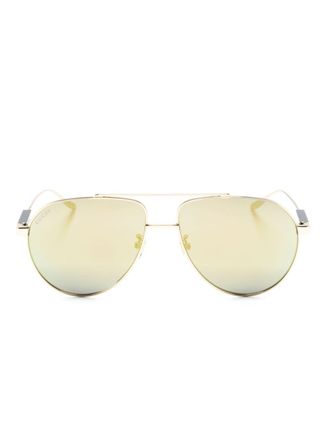 Gucci lunettes de soleil &agrave; monture pilote - Or