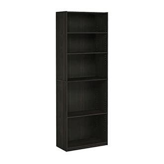 Furinno JAYA Simply Home Bücherregal mit 5 Regalen, Espresso