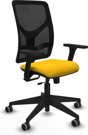 Piqueras y Crespo Schreibtischstuhl mit Silikonrollen, mit 3D-Armen, h&ouml;henverstellbare Lendenwirbelst&uuml;tze, ausgestattet mit Syncro/Traslack und Schneideschaum, Schwarz/