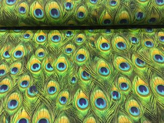 Generic Pfauenfedern, Digitaldruck, Stoff, Heimdekoration, Polstervorh&auml;nge, Schneidern, Baumwollmaterial - 10 cm x 15 cm, Muster