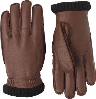 Hestra Deerskin Primaloft Rib Handschuhe Lederhandschuhe Fingerhandschuhe Herren - mit Futter Winter Herbst-Winter - 11 HS dunkelbraun