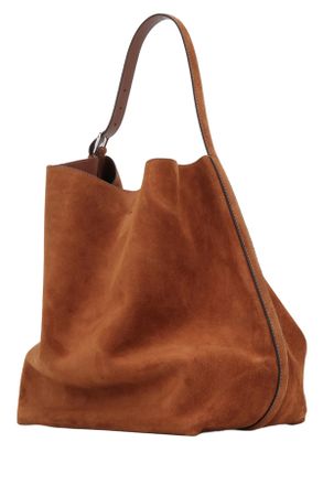 Toteme Suede Shoulder Bag - Tan