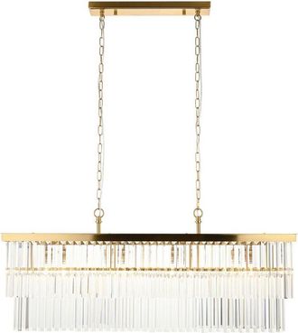 Endon Lighting Conaston Plafonnier suspendu de bar en laiton vieilli brossé et verre transparent 4x E14