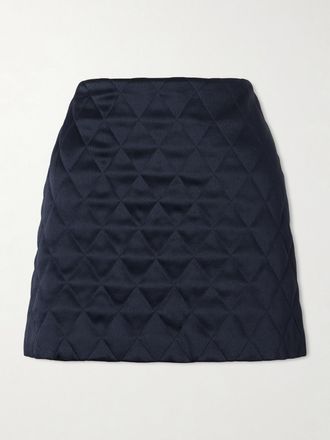 Blaz&eacute; Milano Mini-jupe En Cr&ecirc;pe Satin&eacute; Matelass&eacute; Novalis Coci - Bleu