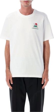 Casablanca Homme, Tops, Blanc, Taille: M T-shirt en coton &agrave; imprim&eacute; graphique