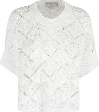 Antonelli Femme, Pulls, Blanc, Taille: 38 FR Oleandro Knit
