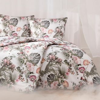 ESTELLA Traumstoff Mako Satin Bettw&auml;sche Set - Bettgarnitur aus 100% Baumwolle - Hochwertig und Elegant - 135x200 cm + 80x80 cm - Design: Saira