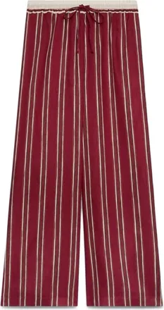Fiorella Rubino Femme, Pantalons, Rouge, Taille: 40 FR Pantalon large en viscose ray&eacute;e