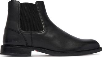 Tommy Hilfiger Klassische Stiefeletten Tommy Hilfiger Corporate Dressy Lth Chelsea FM0FM05935 Schwarz