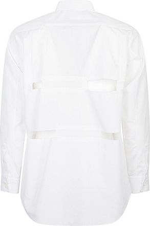 Comme Des Gar&ccedil;ons Cut-Out Cotton Shirt - White