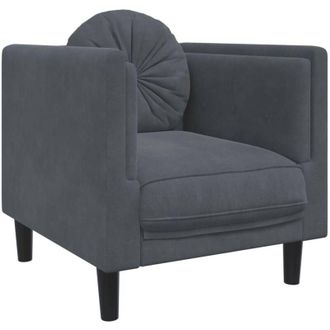 vidaXL vidaXL Sessel mit Kissen Dunkelgrau Samt