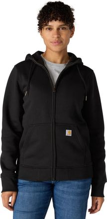 Carhartt Work in Progress Damen Relaxed Fit Mittelschweres Full-Zip Sweatshirt, Schwarz, XS