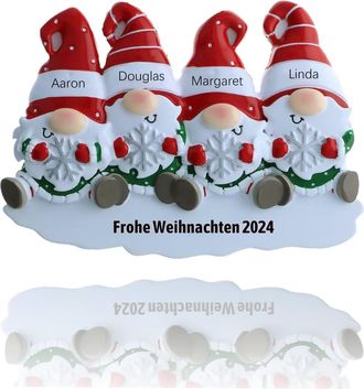 Generic Personalisierte Weihnachtsanh&auml;nger - 2025 Familie von 2,3,4,5,6, Christbaumkugel Personalisiert, Weihnachten Dekoration Geschenke, Geschenk f&uuml;r Partne