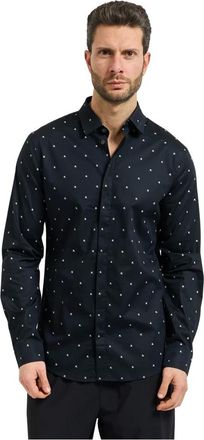 A|X Armani Exchange Homme, Chemises, Bleu, Taille: XL Chemise slim fit micro-motif