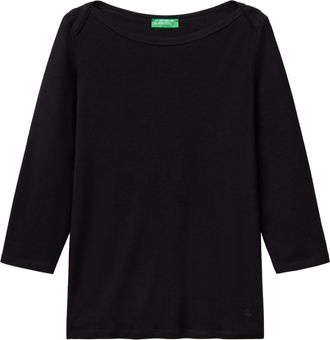 Benetton Damen Trikot M/L 3ga2e16a1 T-Shirt, Schwarz 100, XX-Small