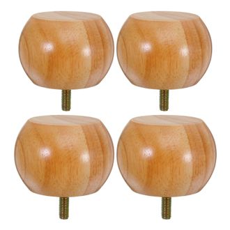 DOITOOL 4 St&uuml;ck Runde M&ouml;belbeine aus Unbehandeltem Massivholz 5cm Ersatzf&uuml;&szlig;e f&uuml;r Sofa Tisch Stuhl und Kommode Holzbeine zur M&ouml;belh&ouml;henvergr&ouml;&szlig;erung und Einfach