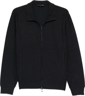 Emporio Armani textured zip sweatshirt - Blau
