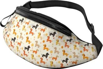 Generic Teckel Mignon Imprim&eacute; Color&eacute; Sac De Voyage R&eacute;glable Sac Banane L&eacute;ger Sacoche Ceinture Pour Vacances Sorties Course &Agrave; Pied 14X35Cm