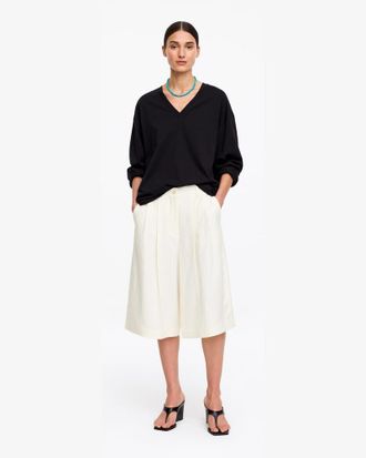 Arket Elegante Leinenshorts -Wei&szlig;