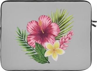 Fabulous Housse Ordinateur Portable N&eacute;opr&egrave;ne - Flore Hawaii Fleurs Tropical Exotique Jungle Mer Surf - Pochette de Protection &Eacute;paisse et Anti-Chocs Pour PC et 