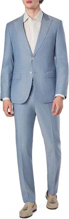 HUGO BOSS Herren Anzug blau meliert Slim Fit