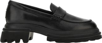 Hogan Luxe Black Calfskin Loafers With Refined Details - Gr. 36,5 (EU) - in Schwarz