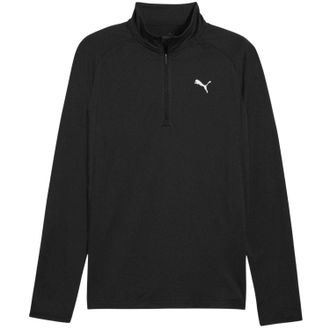 Puma Performance Oberteil f&uuml;r Herren, mit kurzem Rei&szlig;verschluss, Ma&szlig;geschneidert, Lang&auml;rmlig (Schwarz)