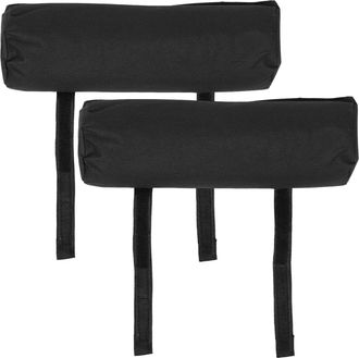 Valiclud 2 Stück Armlehnenpolster für Klappstühle Weiches Schwarzes Ersatzteil mit Gurt Komfortable Auflage für Garten und Relaxsessel Einfache Montage