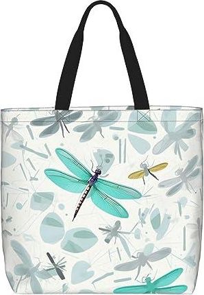 Generic Libellules Verte Sac Fourre-Tout Pliable Sacs Imperm&eacute;able Sac A Main Femme Pour Voyage Universit&eacute; Quotidienne