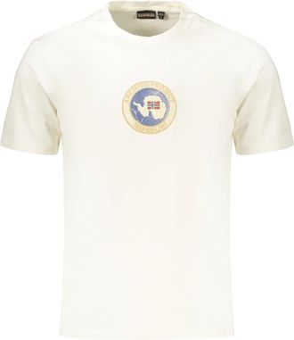 Napapijri Homme, Tops, Blanc, Taille: 2XL T-shirt &agrave; manches courtes