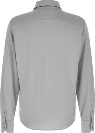 Tom Ford Military-Inspired Silk-Cotton Blend Shirt - Gray