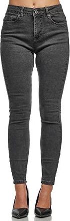 Tazzio Jean pour femme - Taille haute - Coupe ajustée - F101, anthracite, W36
