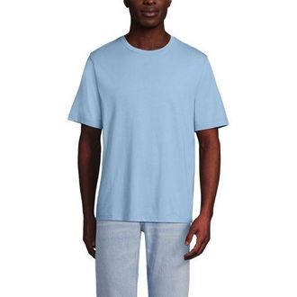 Lands End Super-T Kurzarm-Shirt, Classic Fit, Herren, Gr&ouml;&szlig;e:48-50 regular, Blau, Baumwolle, by Lands End