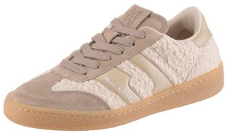 Marc O'Polo Sneaker MARC OPOLO Court, Damen, Gr. 39, creme, hellbraun, Lederimitat, Textil, Veloursleder, unifarben mit Farbeinsatz, Schuhe Sneaker, Retro-Sneaker