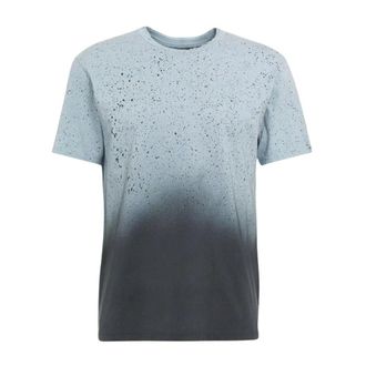 Mauro Grifoni T-Shirt mit doppeltem Rand und halber &Auml;rmelmalerei - - Tops - Herren - Blau - S