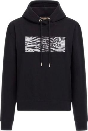 Roberto Cavalli Homme, Sweatshirts et sweats &agrave; capuche, Noir, Taille: XL Zebra Print SweaT-shirt Sweat &agrave; capuche