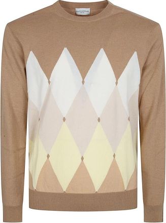 Ballantyne R Neck Pullover - - Knitwear - Herren - Beige - M