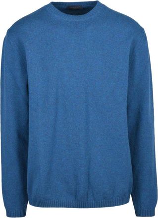 Daniele Fiesoli Homme, Pulls, Bleu, Taille: 2XL Tricot Ras du Cou