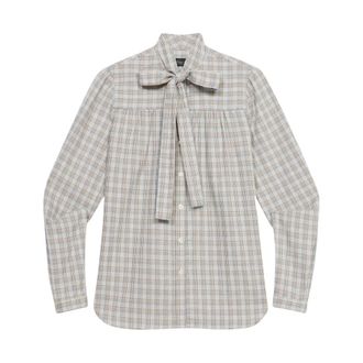 Brooks Brothers Hemdkragen aus Baumwolle mit Karomuster - - Blouses & Shirts - Damen - Grau - M