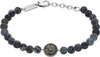 Diesel Homme, Bracelet en perles semi-précieuses avec fermoir mousqueton