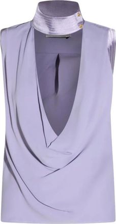 Elisabetta Franchi Femme, Tops, Violet, Taille: 42 FR Draped Top