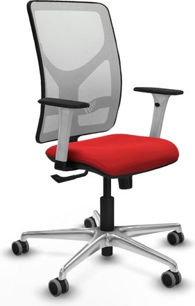 Piqueras y Crespo B&uuml;rostuhl, 8 Stunden, mit wei&szlig;en und schwarzen Armlehnen, h&ouml;henverstellbare Lendenwirbelst&uuml;tze, ausgestattet mit 3 Positionen und Schaumstoff. Wei&szlig;/Ro