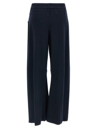 Brunello Cucinelli Cotton-Silk Blend Trousers - Navy