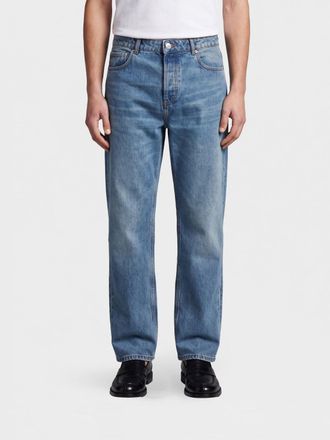 Ami Jean large en denim de coton &agrave; taille mi-haute et cinq poches