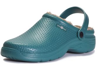 Eagsouni Clogs Hausschuhe Gef&uuml;ttert Herren Damen Winter Gartenschuhe Wasserdicht Gartenclogs Warme Pantoletten rutschfeste, Gr&uuml;n, 41 EU