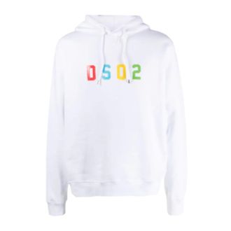 Dsquared2 Wei&szlig;es Baumwoll-Kapuzensweatshirt - - Sweatshirts & Hoodies - Herren - Wei&szlig; - M