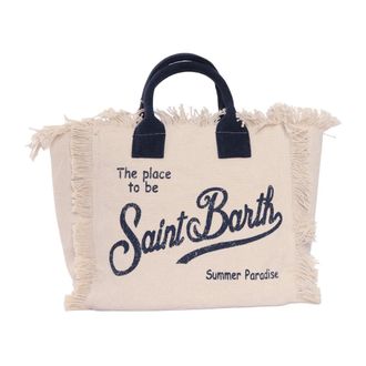 MC2 Saint Barth Femme, Sacs, Beige, Taille: ONE Size Colette Frayed Tote Bag