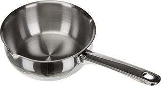 Ibili Stielkasserolle Prisma gewölbt 18 cm aus Edelstahl/Metall, Silber