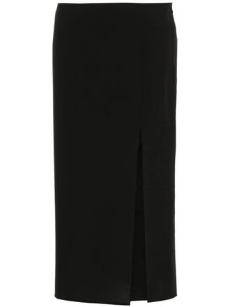 Gauchère jupe en laine à fente latérale - Noir